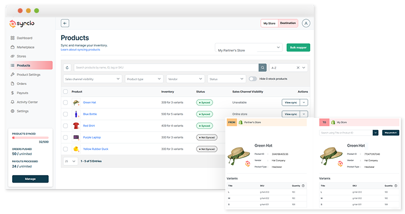 Syncio: Easy Inventory Sync for Shopify Stores